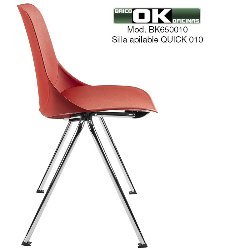 QUICK 010 fixed chair. PACK of 4 units. Chromed chassis.