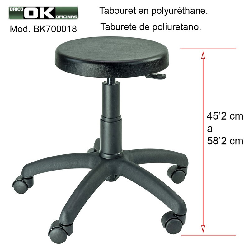 Stool. 45 to 58 cm. Polyurethane.