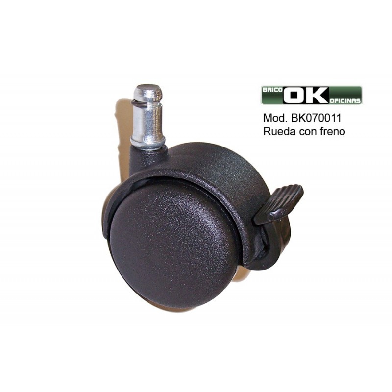 Castor with brake for chairs